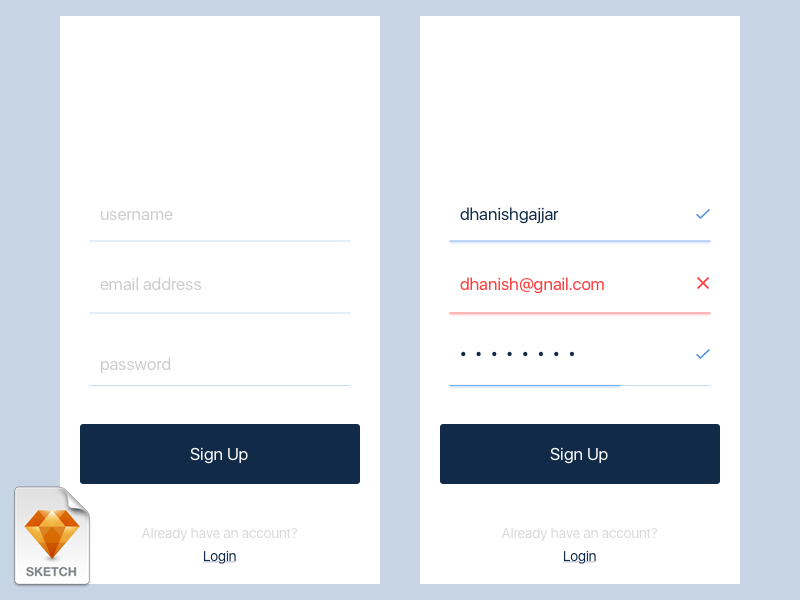Sign Up Form Freebie - Download Sketch Resource - Sketch Repo