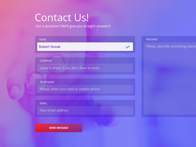 Contact Page Form Freebie - Download Sketch Resource - Sketch Repo