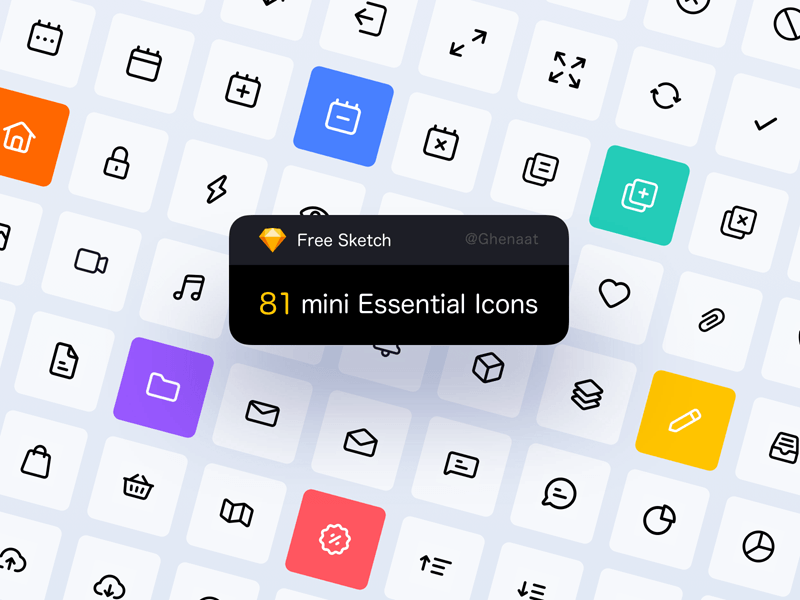 81 Mini Essential Icons Freebie - Download Sketch Resource - Sketch Repo