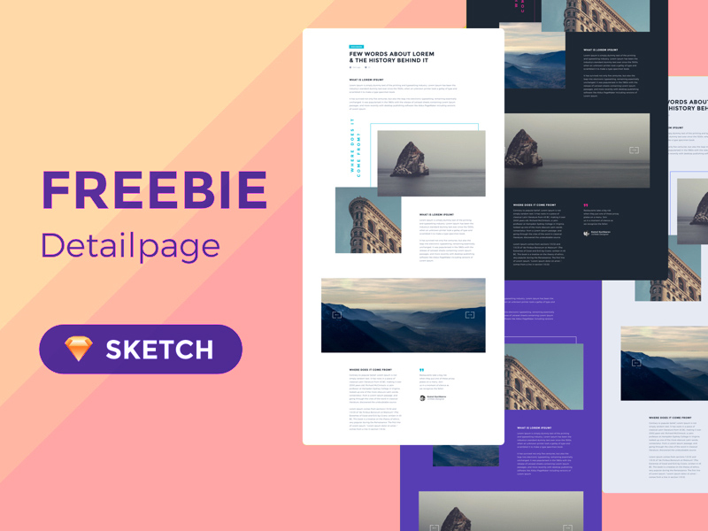 Edd - Landing Page Sketch Template Freebie - Download Sketch Resource ...