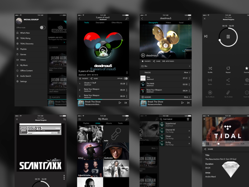 Tidal Design Concept Freebie - Download Sketch Resource - Sketch Repo