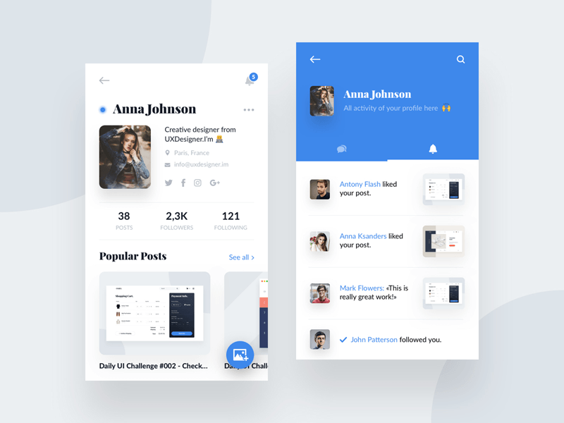 User Profile Screen Freebie - Download Sketch Resource - Sketch Repo
