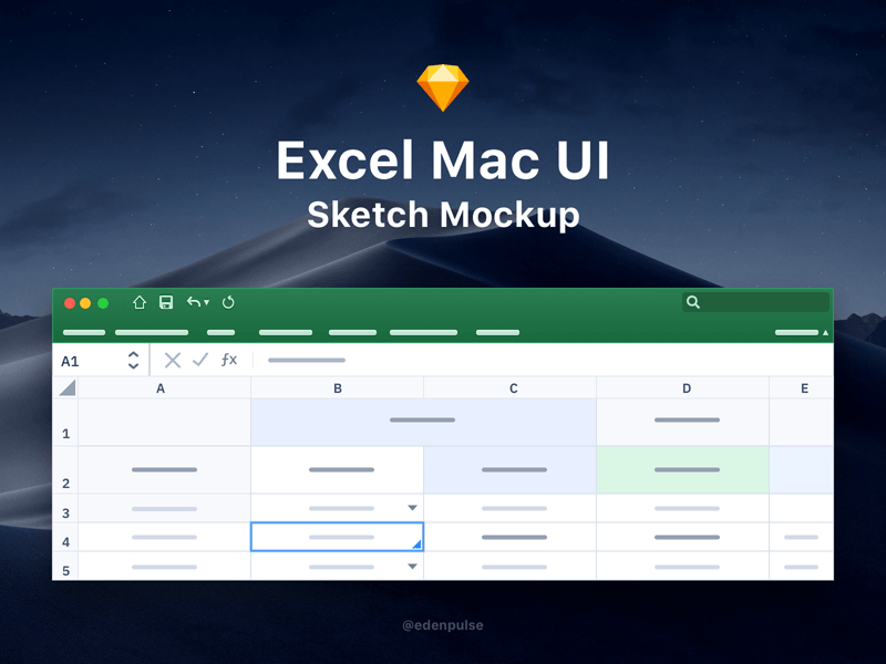 Excel UI Mockup for Sketch Freebie - Download Sketch Resource - Sketch Repo