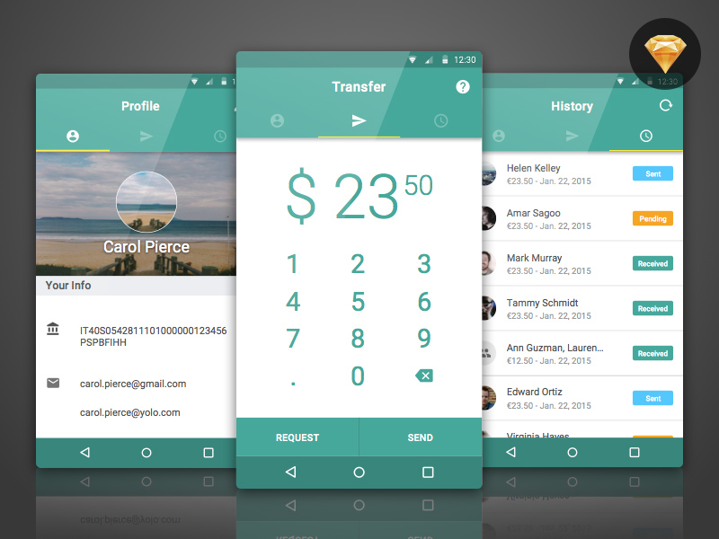 "BankTag" – Material UI Kit Freebie - Download Sketch Resource - Sketch ...