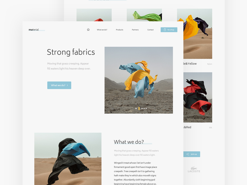 Fabric Landing Page template Freebie - Download Sketch Resource - Sketch Repo