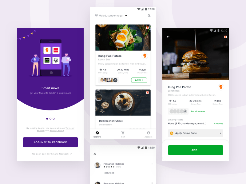 Food App UI Concept Freebie - Download Sketch Resource - Sketch Repo