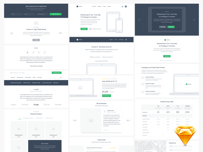 Wirebase - Wireframe Elements Freebie - Download Sketch Resource - Sketch Repo