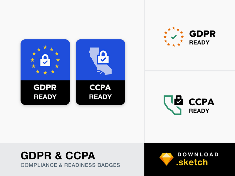 GDPR and CCPA Compliance Badges Freebie - Download Sketch Resource ...