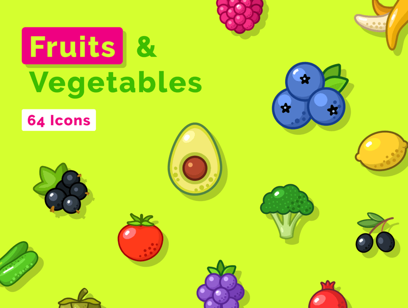 Fruits and Vegetables Icon Set Sample Freebie - Download Sketch ...