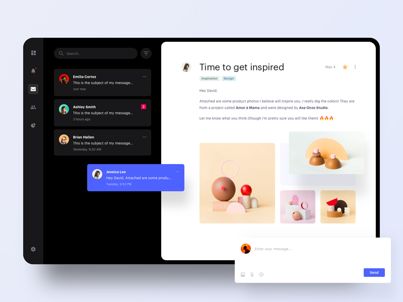 Inbox WebApp Concept Freebie - Download Sketch Resource - Sketch Repo
