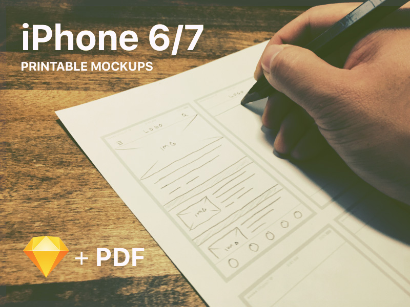 iPhone 6/7 Printable Mockups Freebie - Download Sketch Resource ...