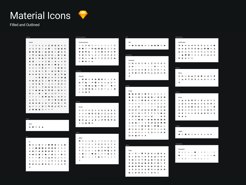 Material Icons for Sketch Freebie - Download Sketch Resource - Sketch Repo
