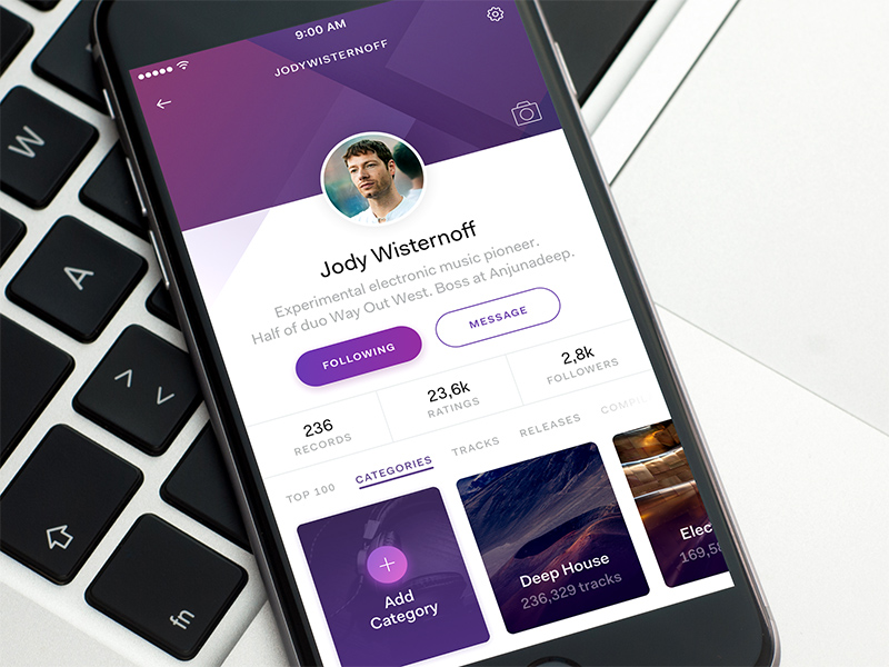 Music Profile Screen Freebie - Download Sketch Resource - Sketch Repo