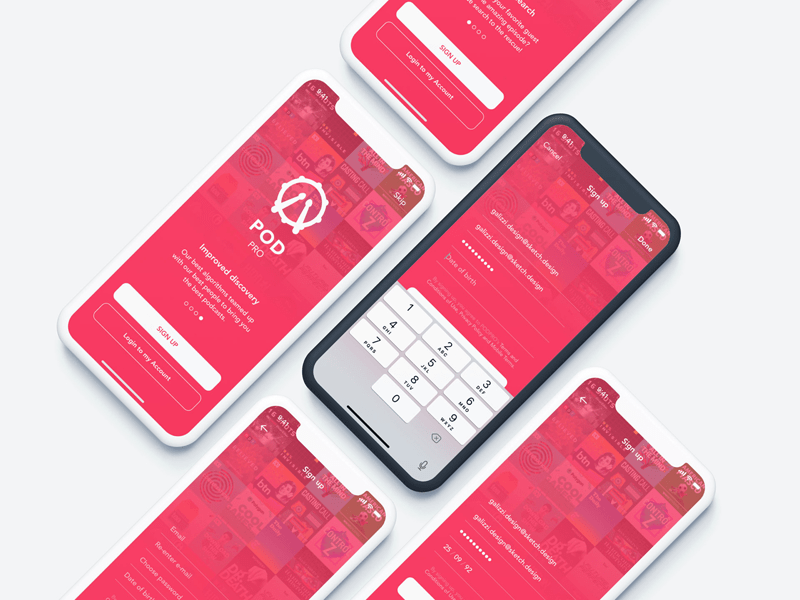 Podcast App Sign Up Screens Freebie - Download Sketch Resource - Sketch ...