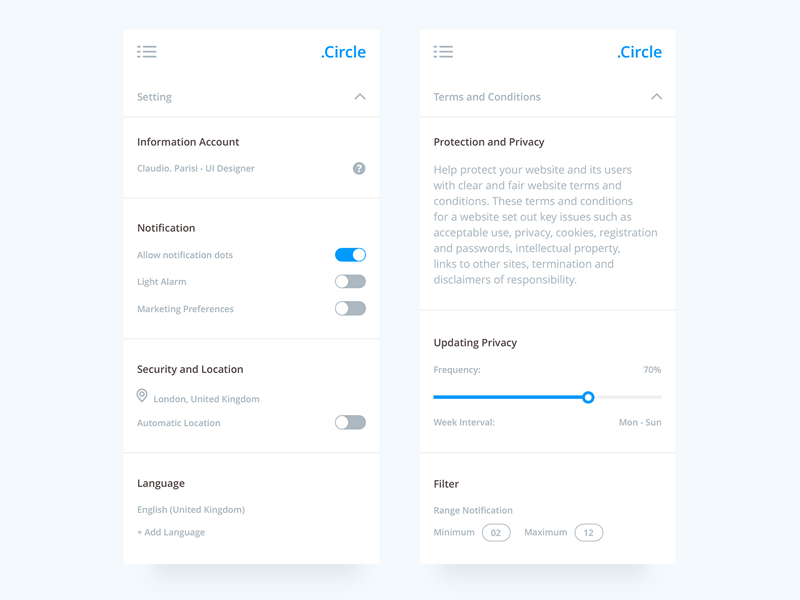 Profile Settings Screens Freebie - Download Sketch Resource - Sketch Repo