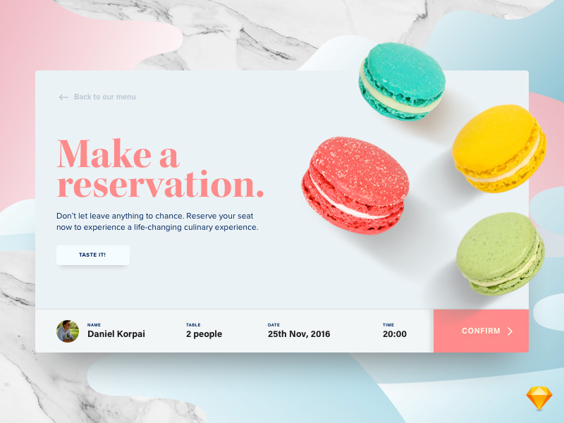 Restaurant Reservation Concept Freebie - Download Sketch Resource ...