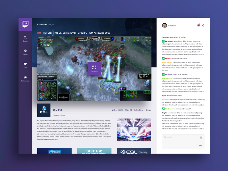 Twitch Redesign in Sketch Freebie - Download Sketch Resource - Sketch Repo