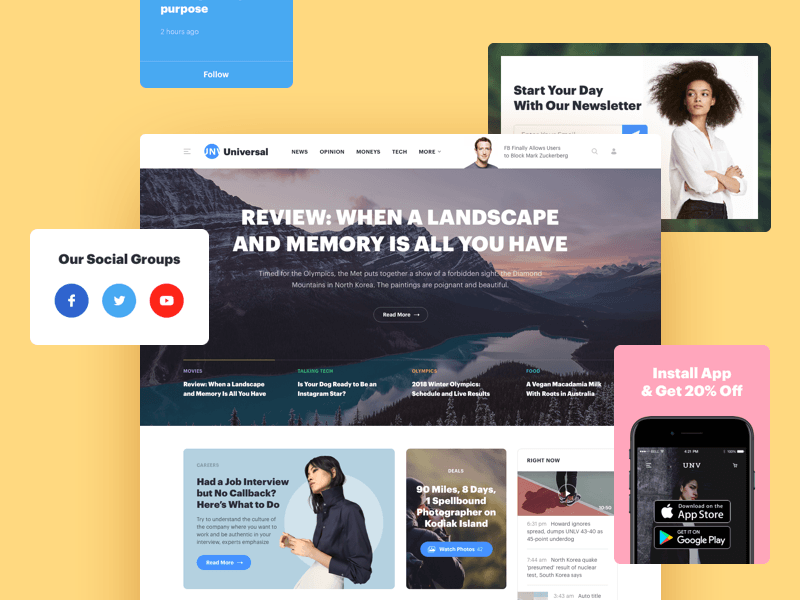 Universal UI Web Kit Sample Freebie - Download Sketch Resource - Sketch ...