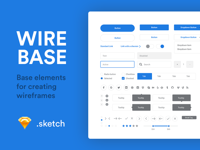 Wirebase - Wireframe Elements Freebie - Download Sketch Resource ...