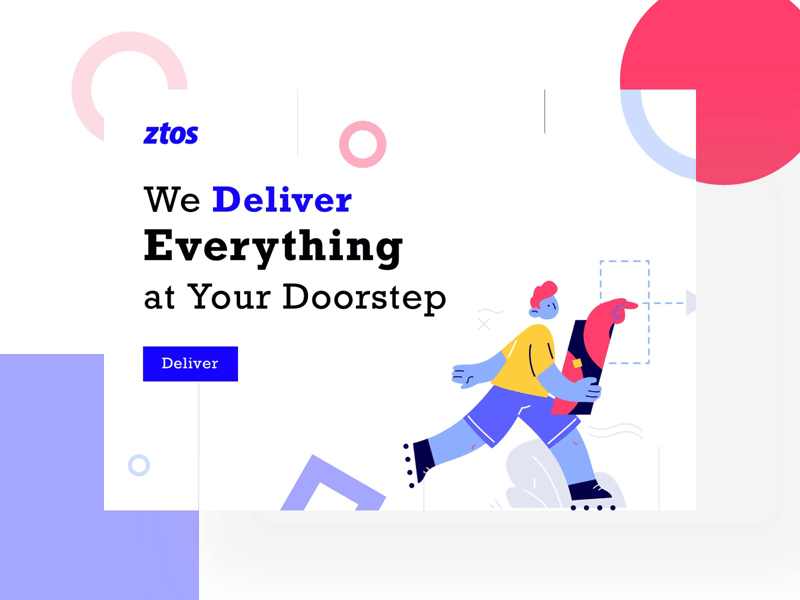 Delivery Service Website Header Template - Ztos Freebie - Download ...