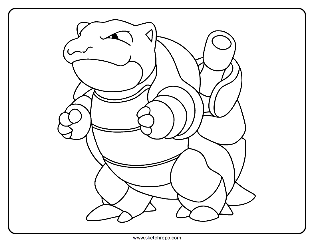 Blastoise Base Set Shadowless Coloring Sheet - Sketch Repo