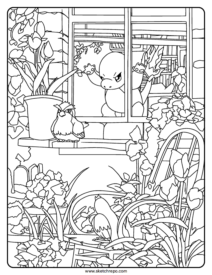 Charmander Promo Obsidian Flames Coloring Page - Sketch Repo