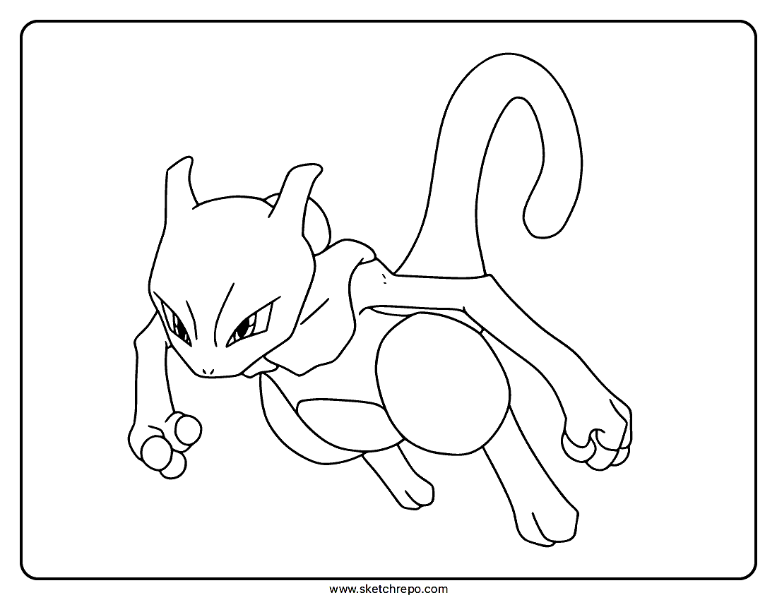 Baby Mewtwo Coloring Page - Sketch Repo