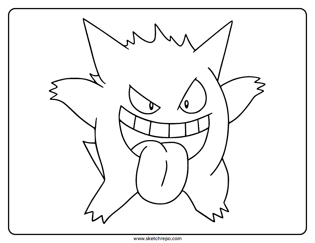 Gengar Coloring Pages – Sketch Repo