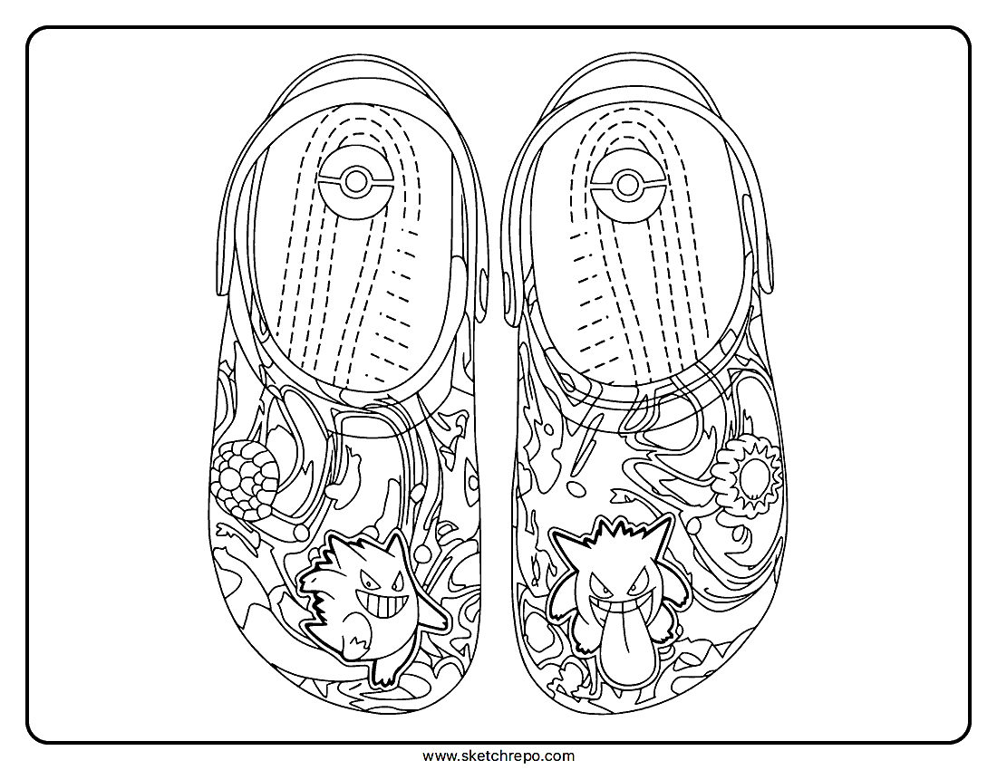 Gengar Crocs Coloring Sheet - Sketch Repo