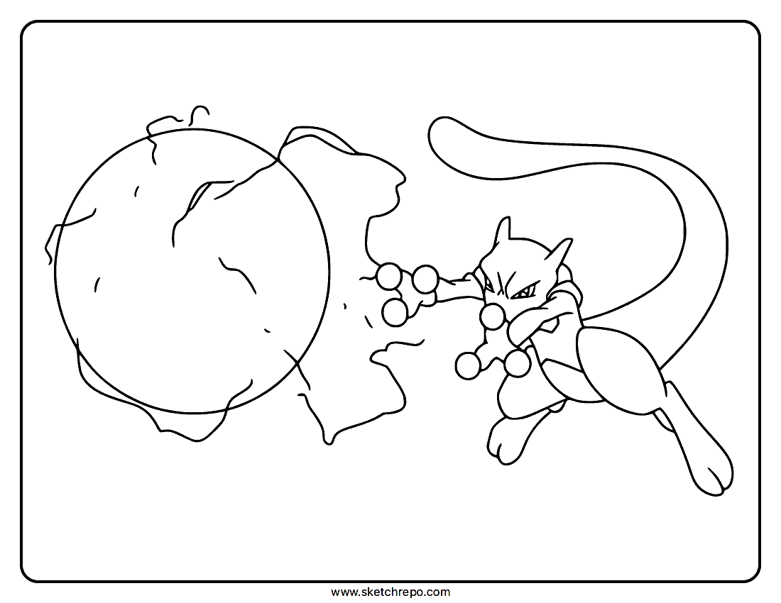 Pokemon Mewtwo Returns Coloring Sheet - Sketch Repo