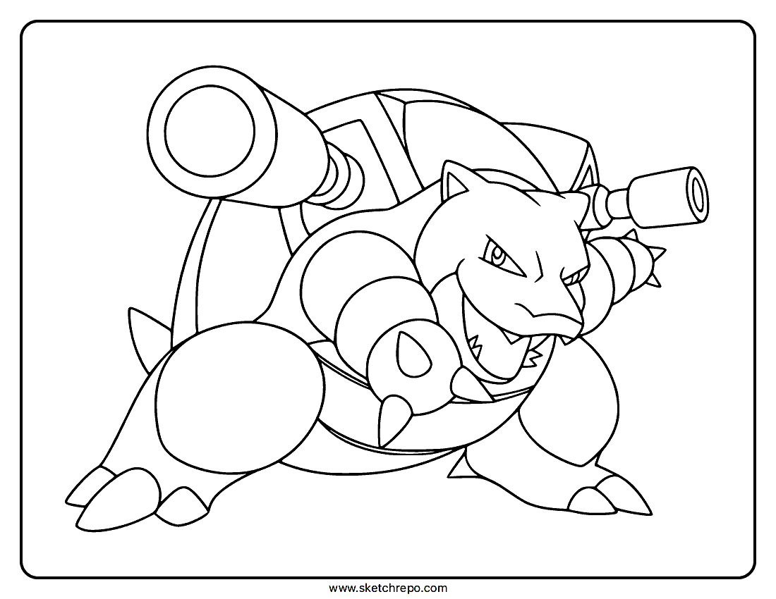 Radiant Blastoise Coloring Page - Sketch Repo