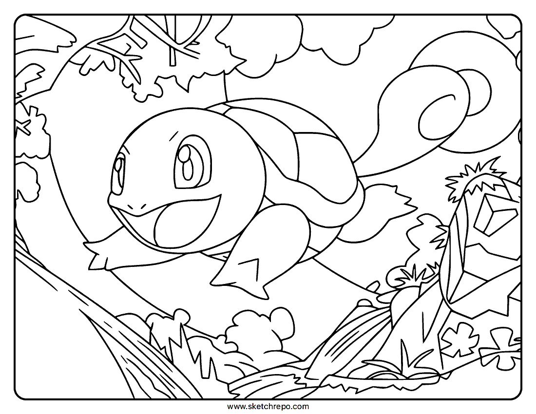 Squirtle 007/165 Pokemon Center Promo Coloring Page - Sketch Repo