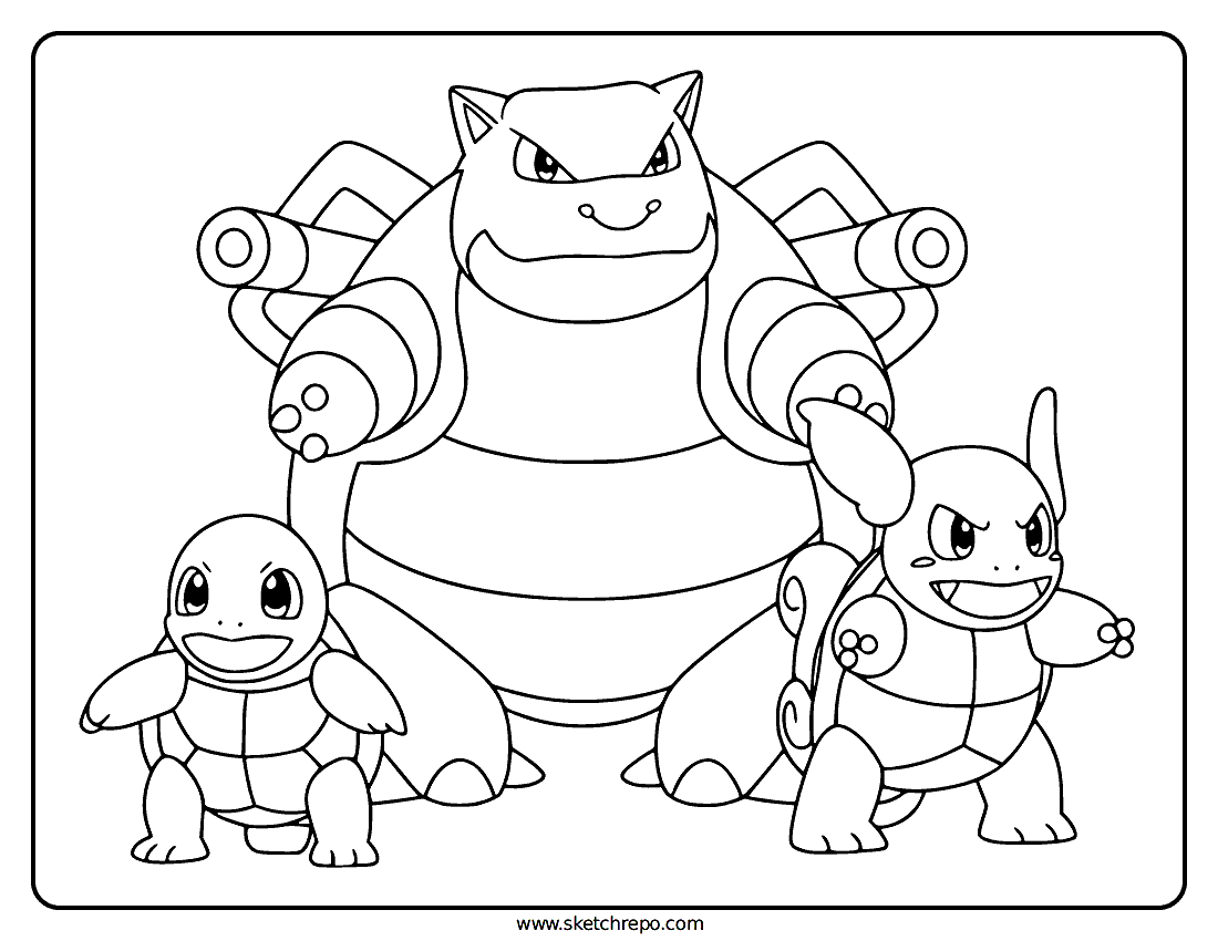 Squirtle Evolution Coloring Page - Sketch Repo